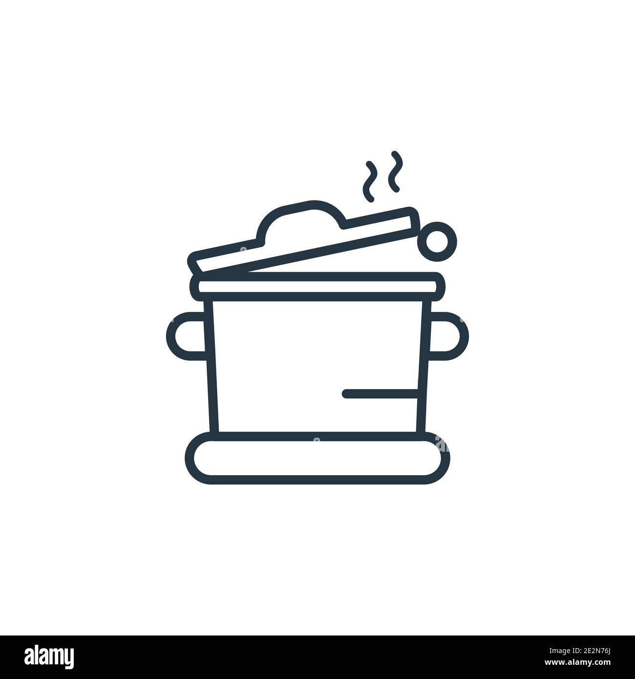 Stew outline vector icon. Thin line black stew icon, flat vector simple ...