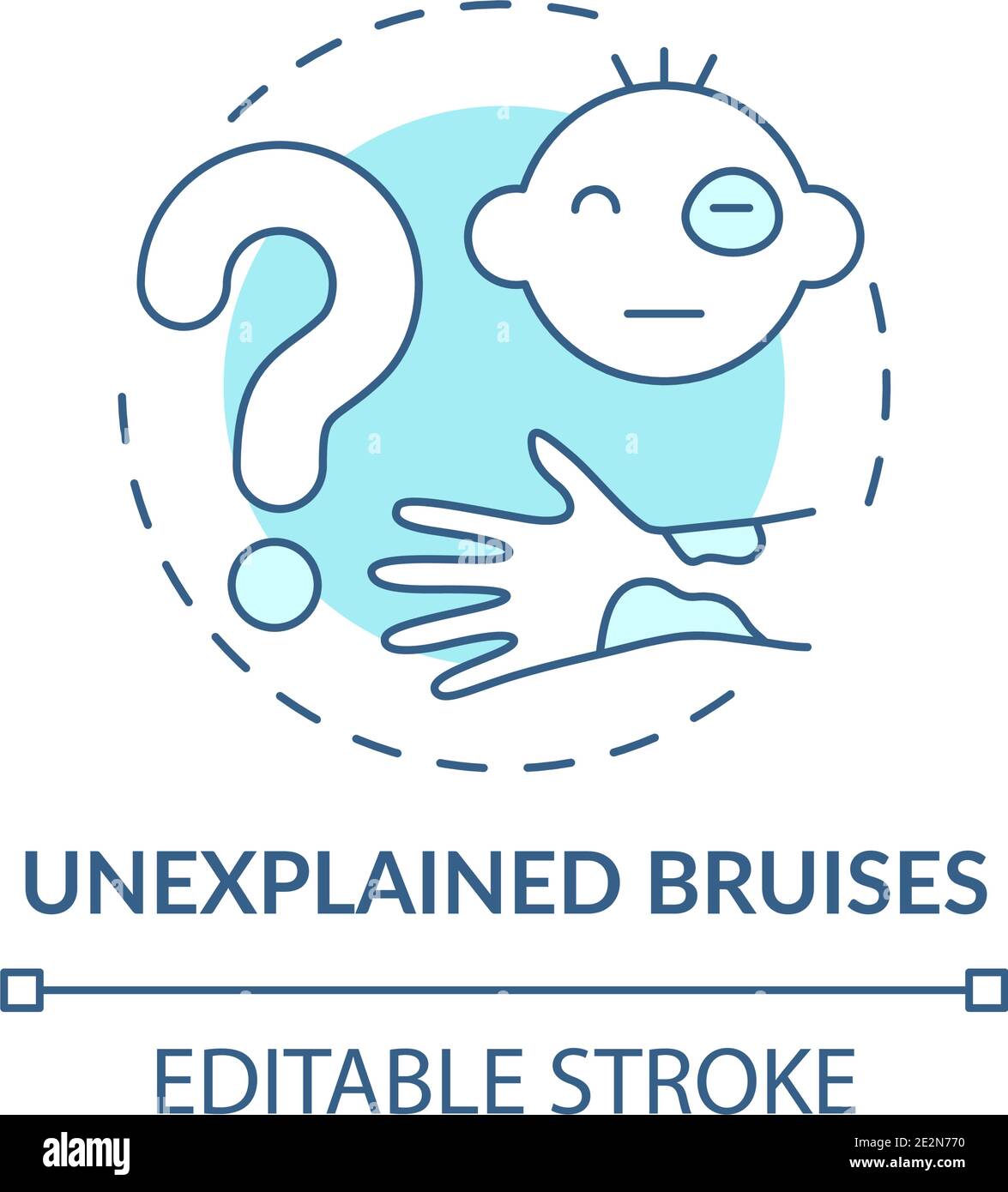 Unexplained bruises turquoise concept icon Stock Vector Image & Art - Alamy