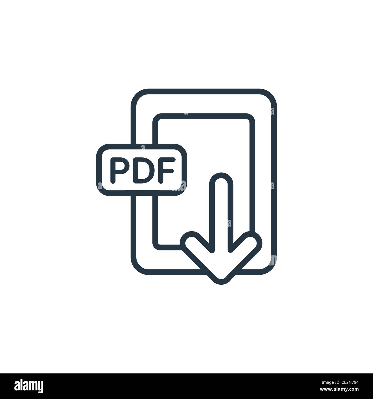 Pdf outline vector icon. Thin line black pdf icon, flat vector simple ...