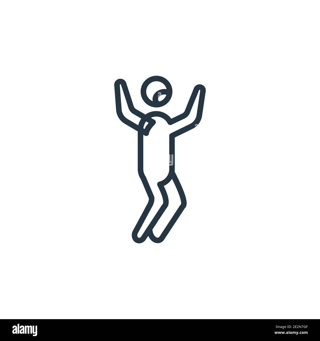 Excited human outline vector icon. Thin line black excited human icon ...