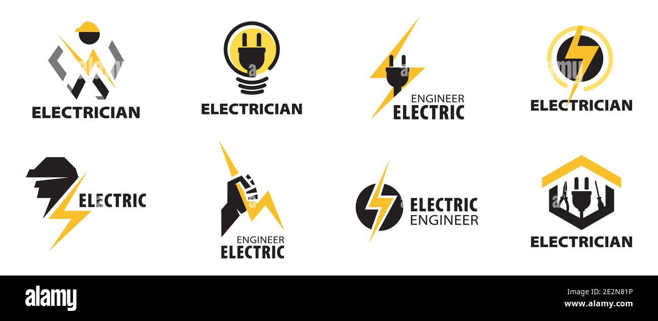 Vector logo of electrician and electronics repair Stock Vector Image ...