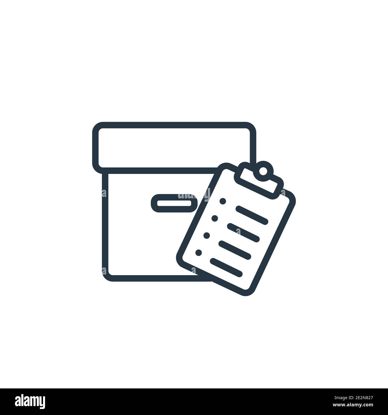 Delivery list outline vector icon. Thin line black delivery list icon ...