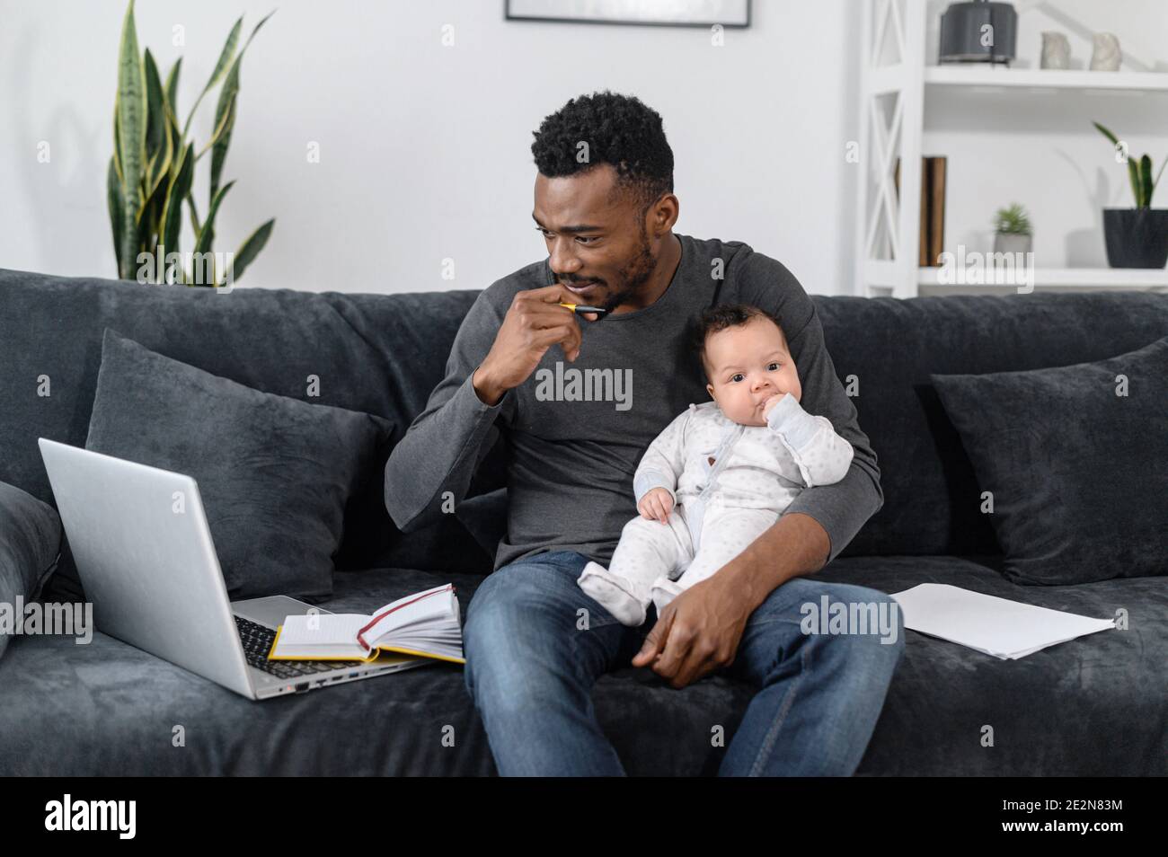 man, work, father, employee, baby Stock Photo - Alamy