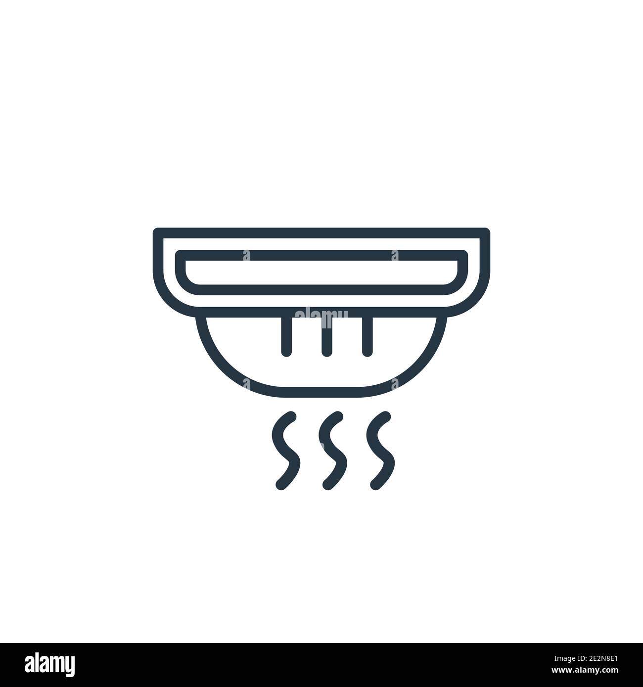 Smoke detector outline vector icon. Thin line black smoke detector icon, flat vector simple ...
