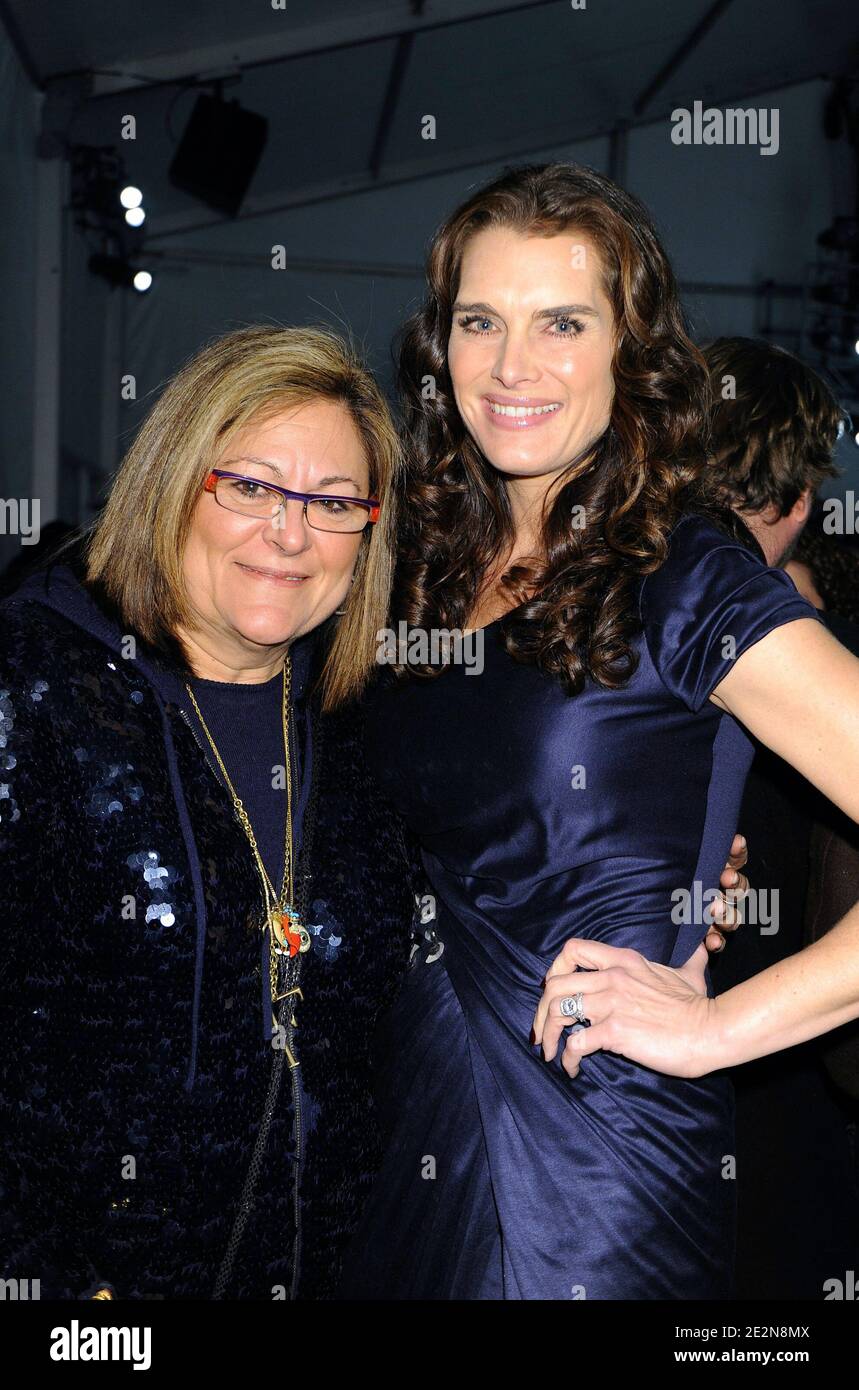 Fern Mallis, Brooke Shields backstage at the J. Mendel 2010 Fall ...