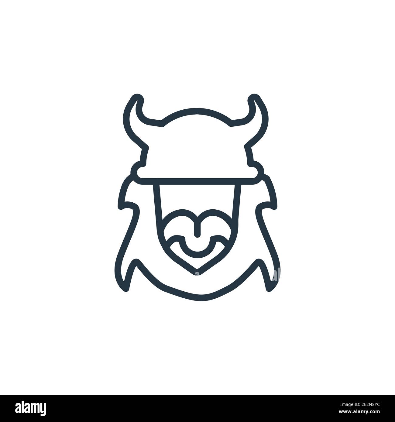 Viking outline vector icon. Thin line black viking icon, flat vector ...