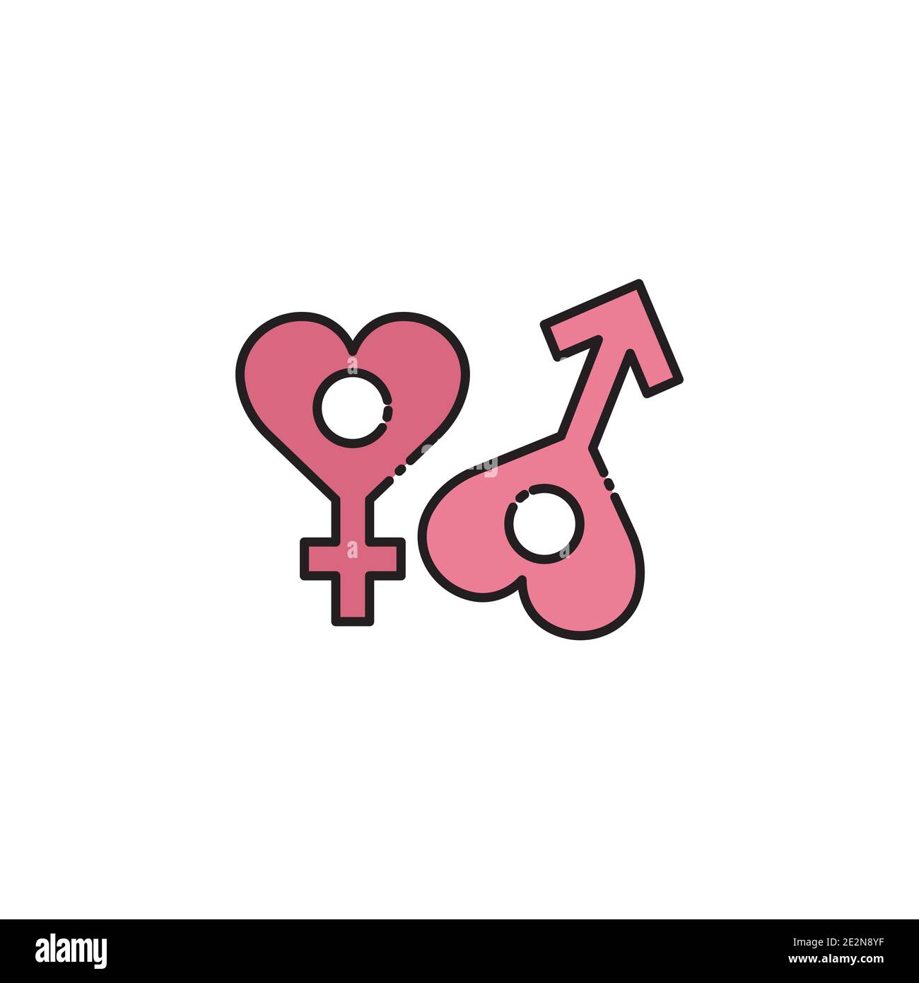 Gender lineal color icon with heart. simple design editable. Design ...