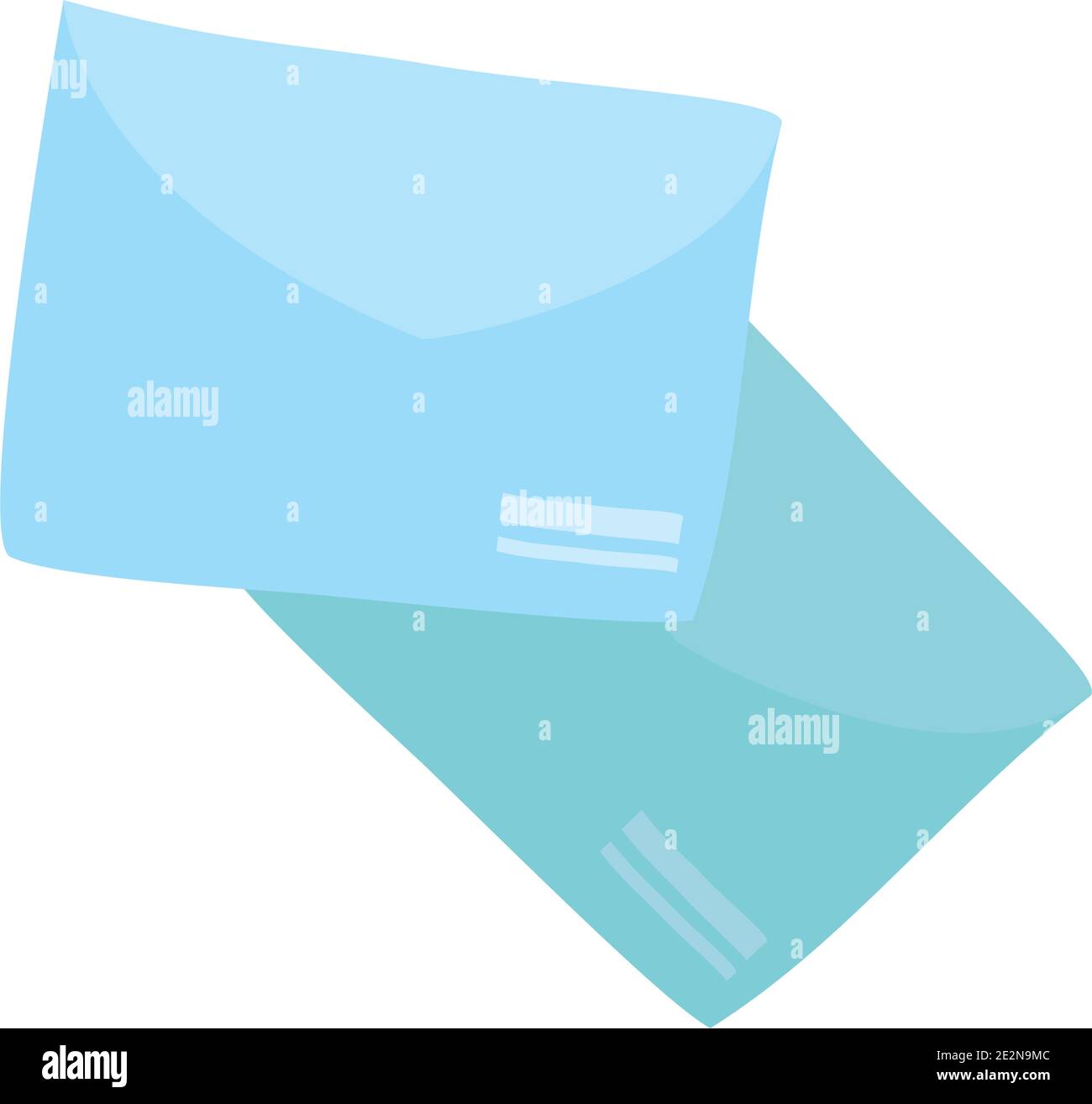 envelopes hand drawn icon over white background, colorful design ...