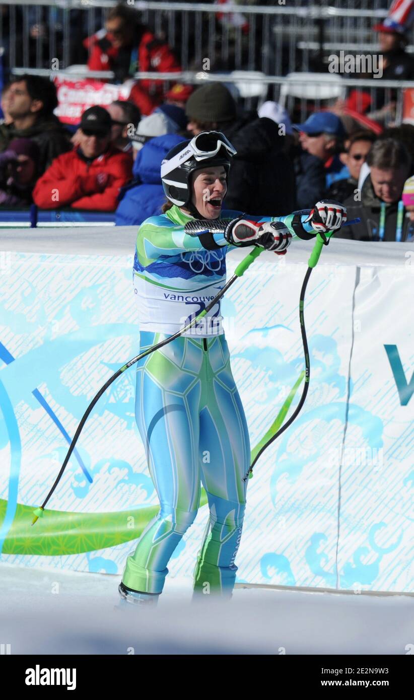 Slovakia's Tina Maze second place during the the Alpine skiing Women's ...