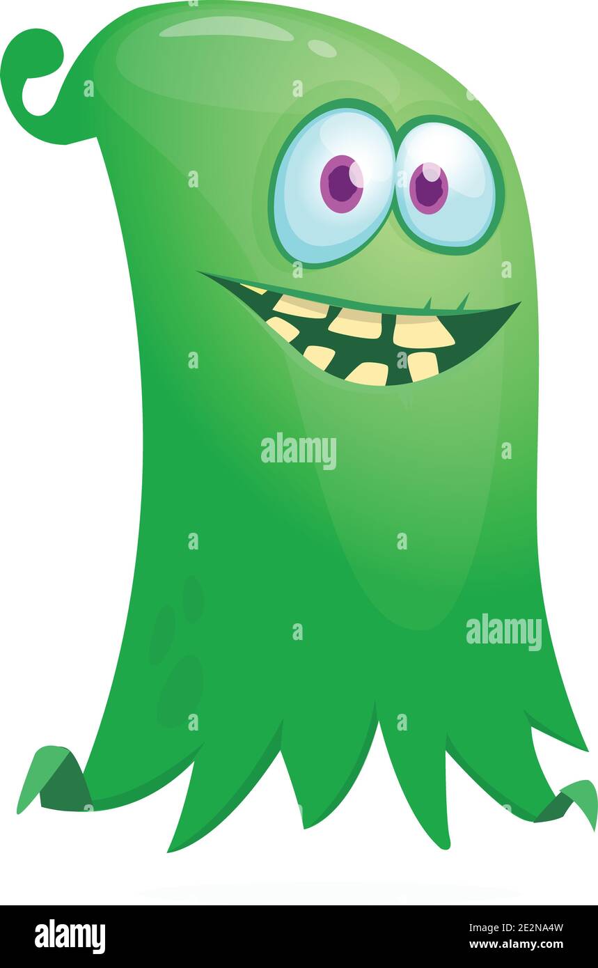 Happy cartoon flying monster. Vector illustration of funny alien ...