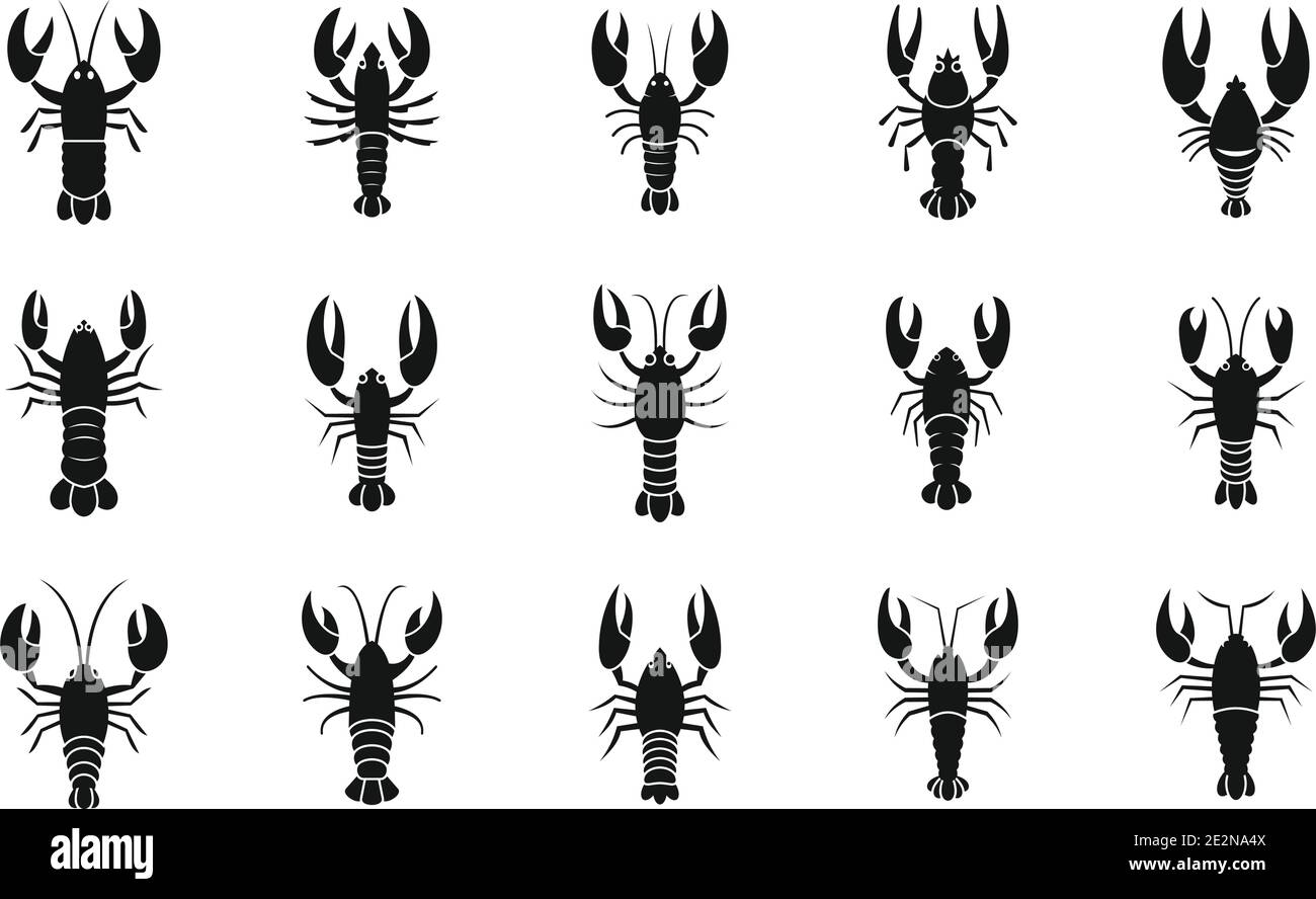 Lobster icons set, simple style Stock Vector Image & Art - Alamy