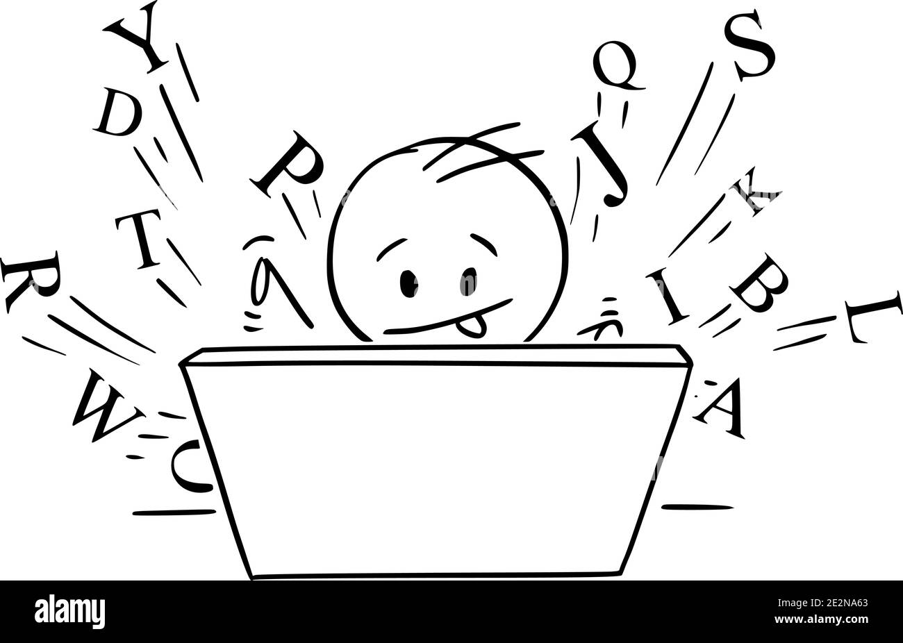 Man typing cartoon hi-res stock photography and images - Alamy