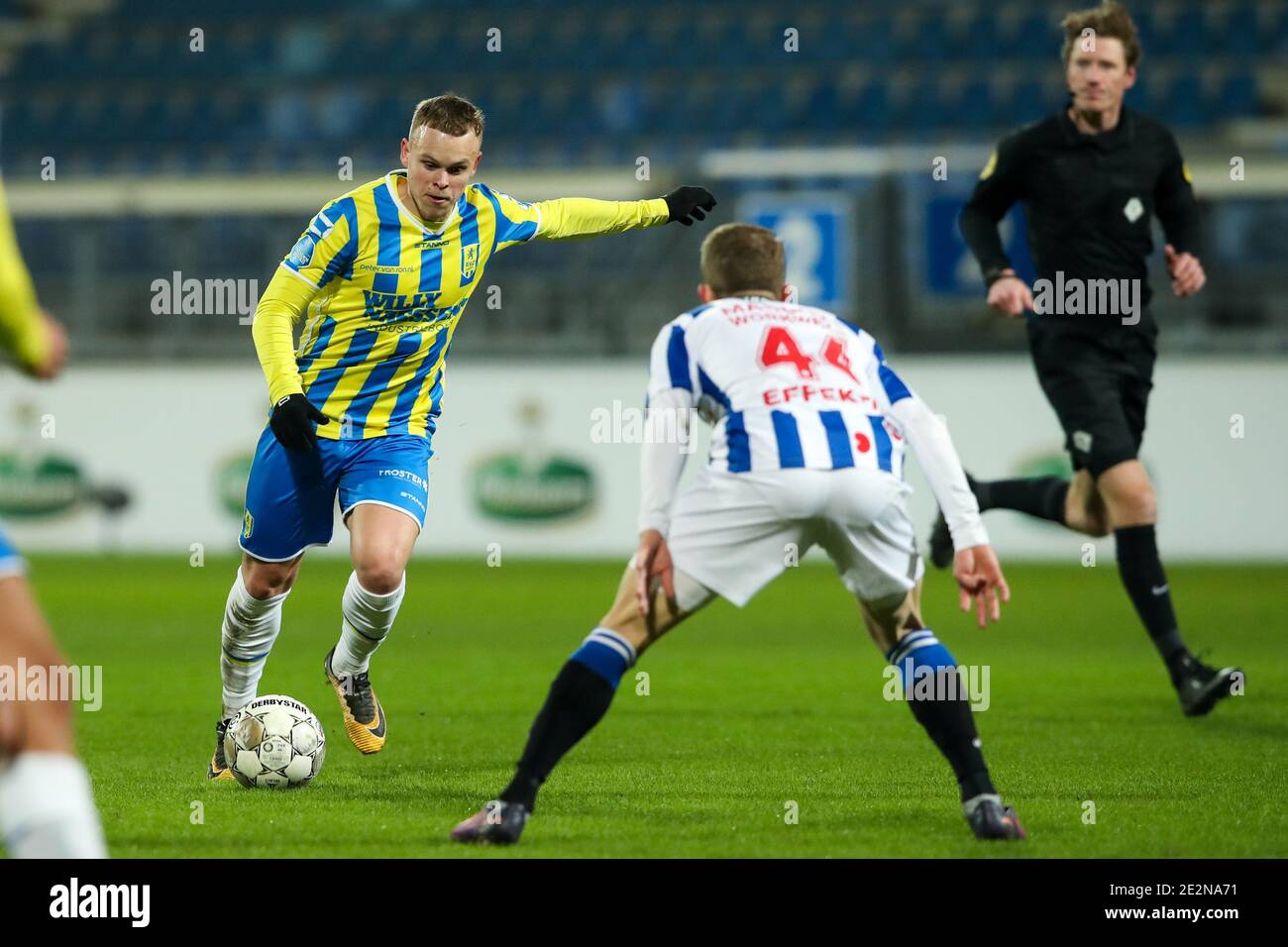 HEERENVEEN, NETHERLANDS - JANUARY 14: L-R: Lennerd Daneels of RKC ...