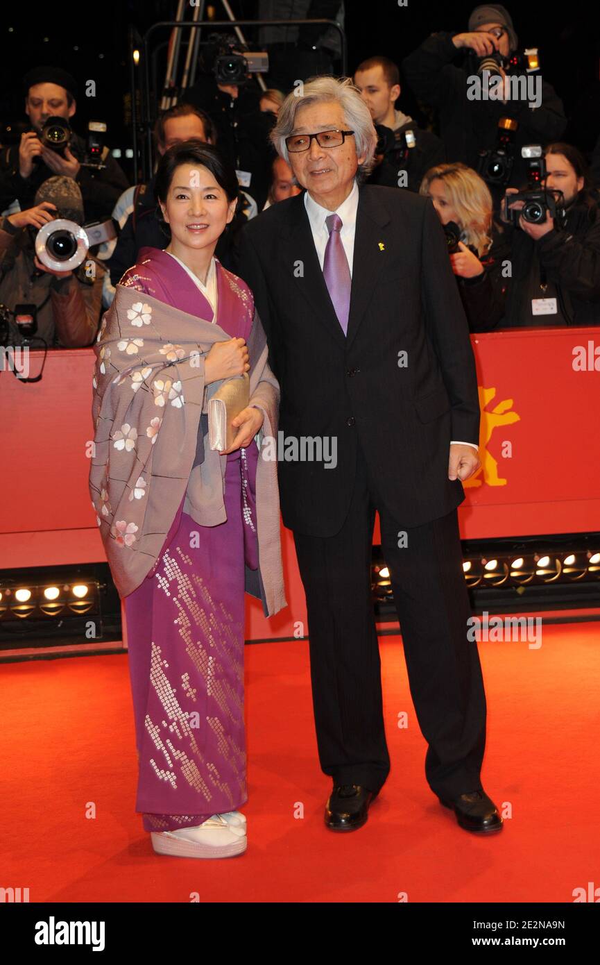 Sayuri Yoshinaga And Yoji Yamada Pose For Photographers On The Red