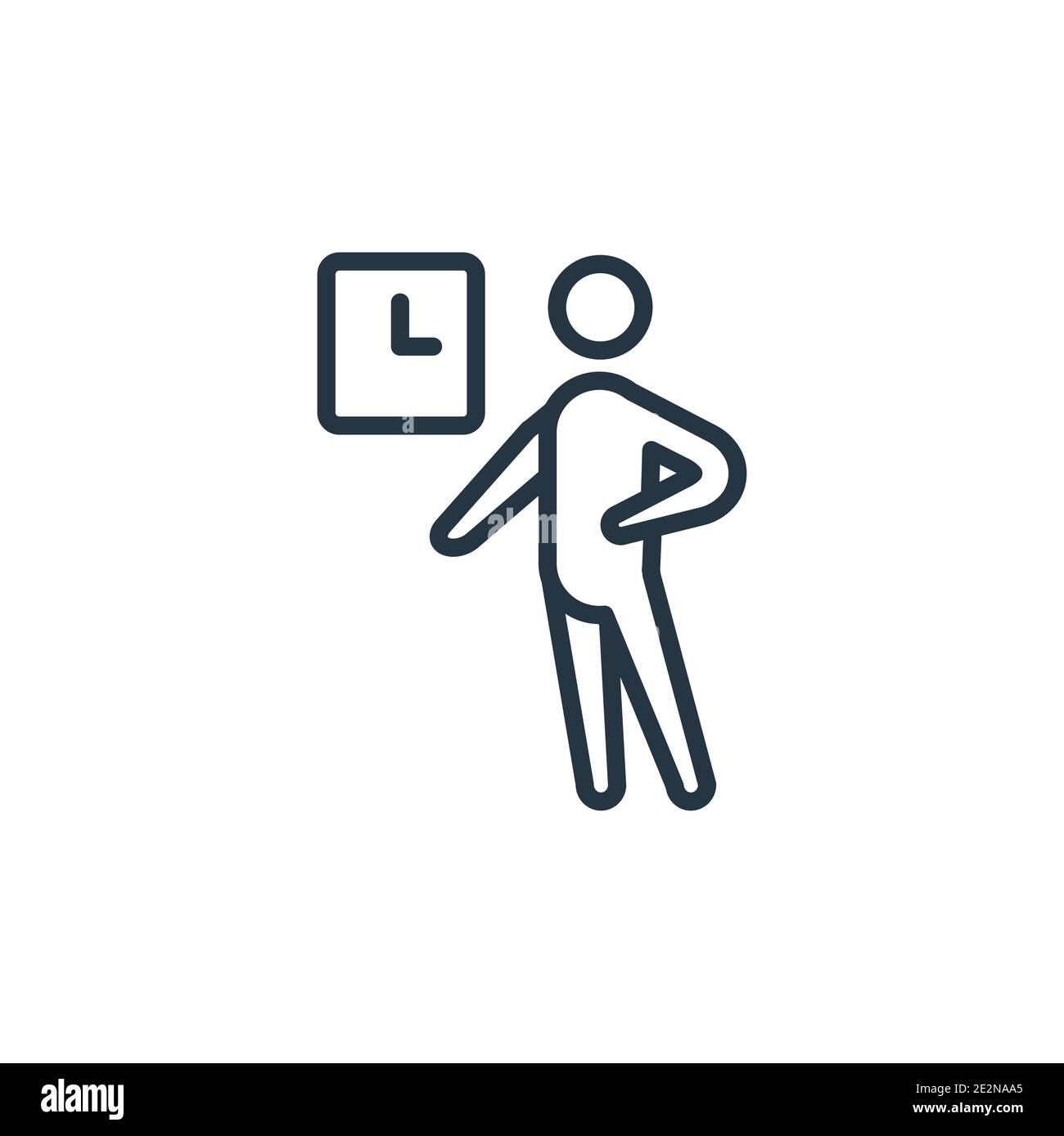 Impatient human outline vector icon. Thin line black impatient human ...