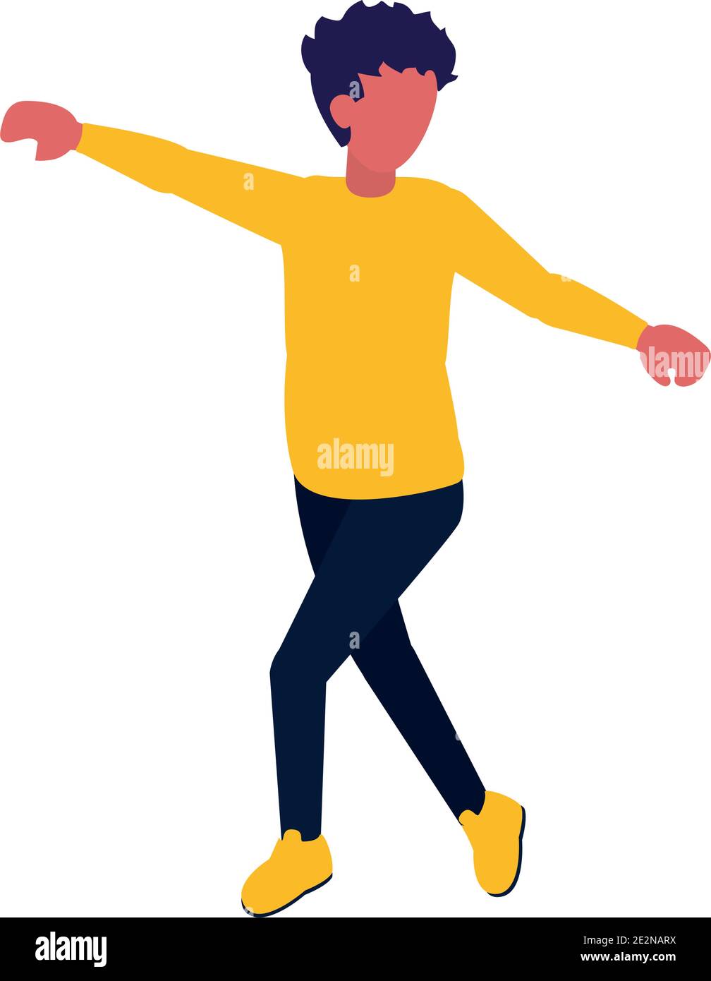 young man dancing icon over white background, colorful design, vector ...