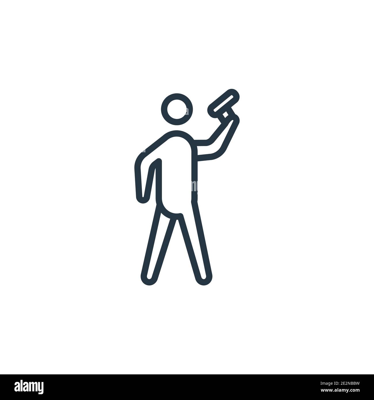Awful human outline vector icon. Thin line black awful human icon, flat ...
