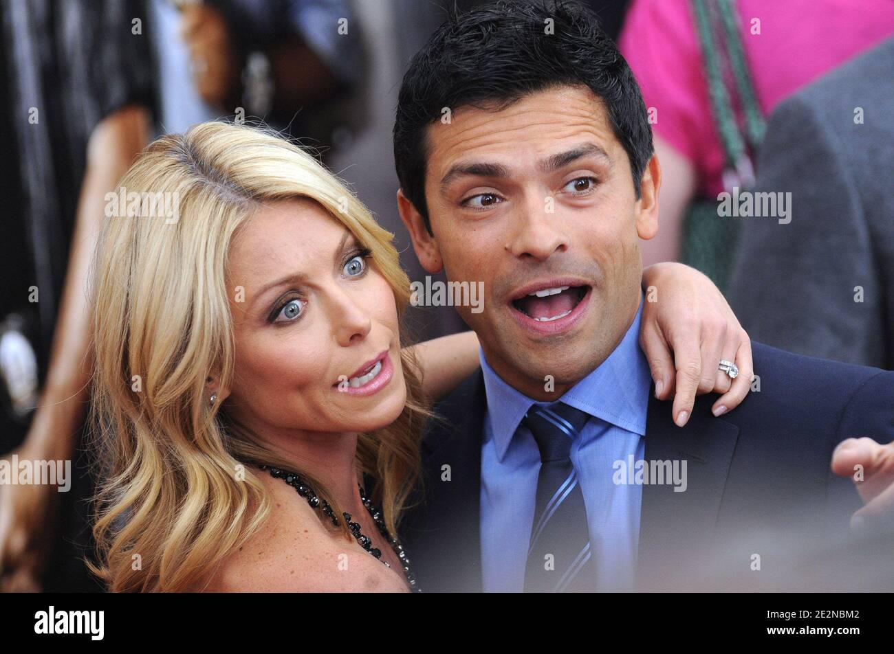 Kelly Ripa and Mark Consuelos arriving for the premiere of 'Cop Out' at ...