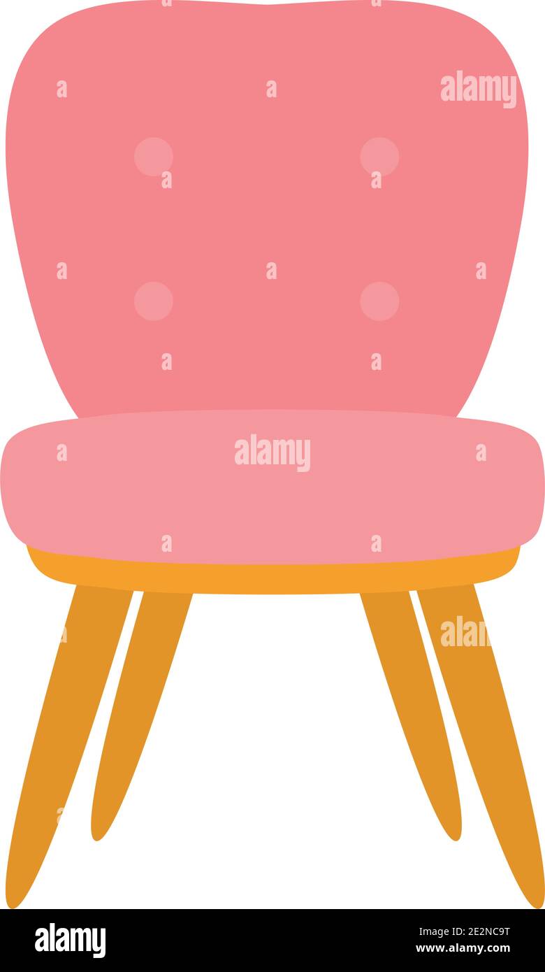 pink chair icon hand drawn icon over white background, colorful design ...