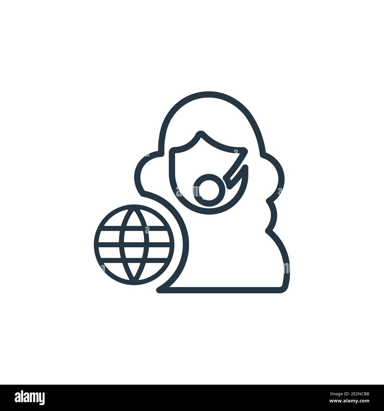 Translator outline vector icon. Thin line black translator icon, flat ...