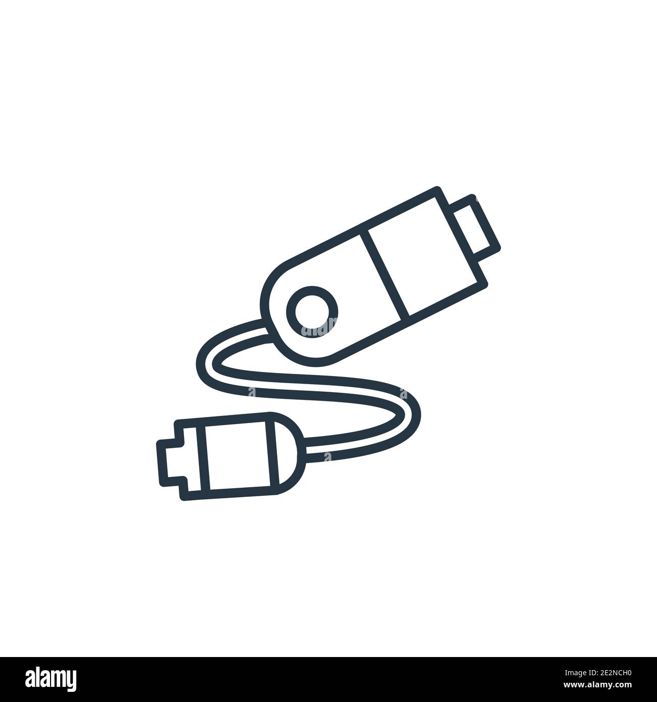 Usb cable outline vector icon. Thin line black usb cable icon, flat ...