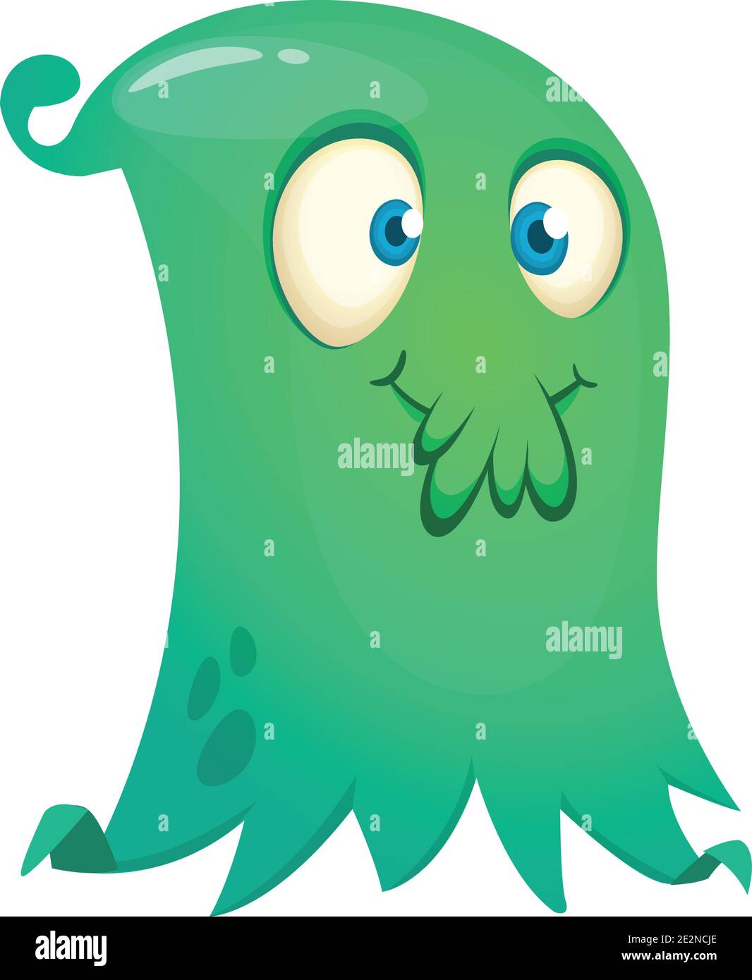 Happy cartoon flying alien character. Vector illustration of funny ...