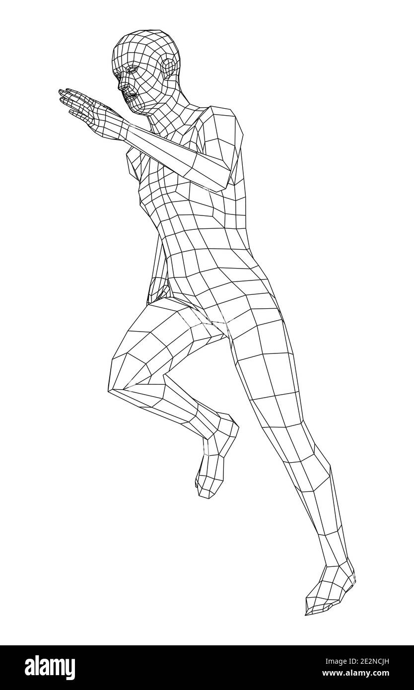 Wireframe running man. Vector Stock Vector Image & Art - Alamy