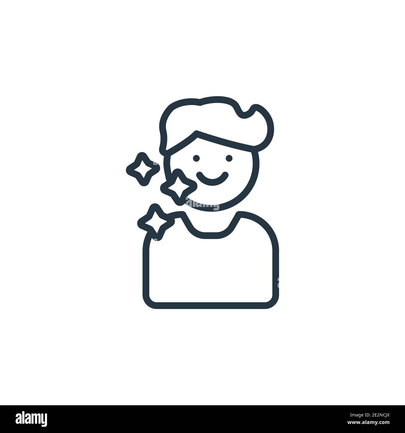 Healthy boy outline vector icon. Thin line black healthy boy icon, flat ...