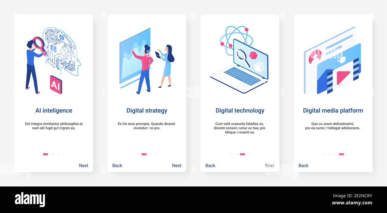 Isometric Artificial Intelligence Concept Vector Illustration Ux Ui Onboarding Mobile App Page