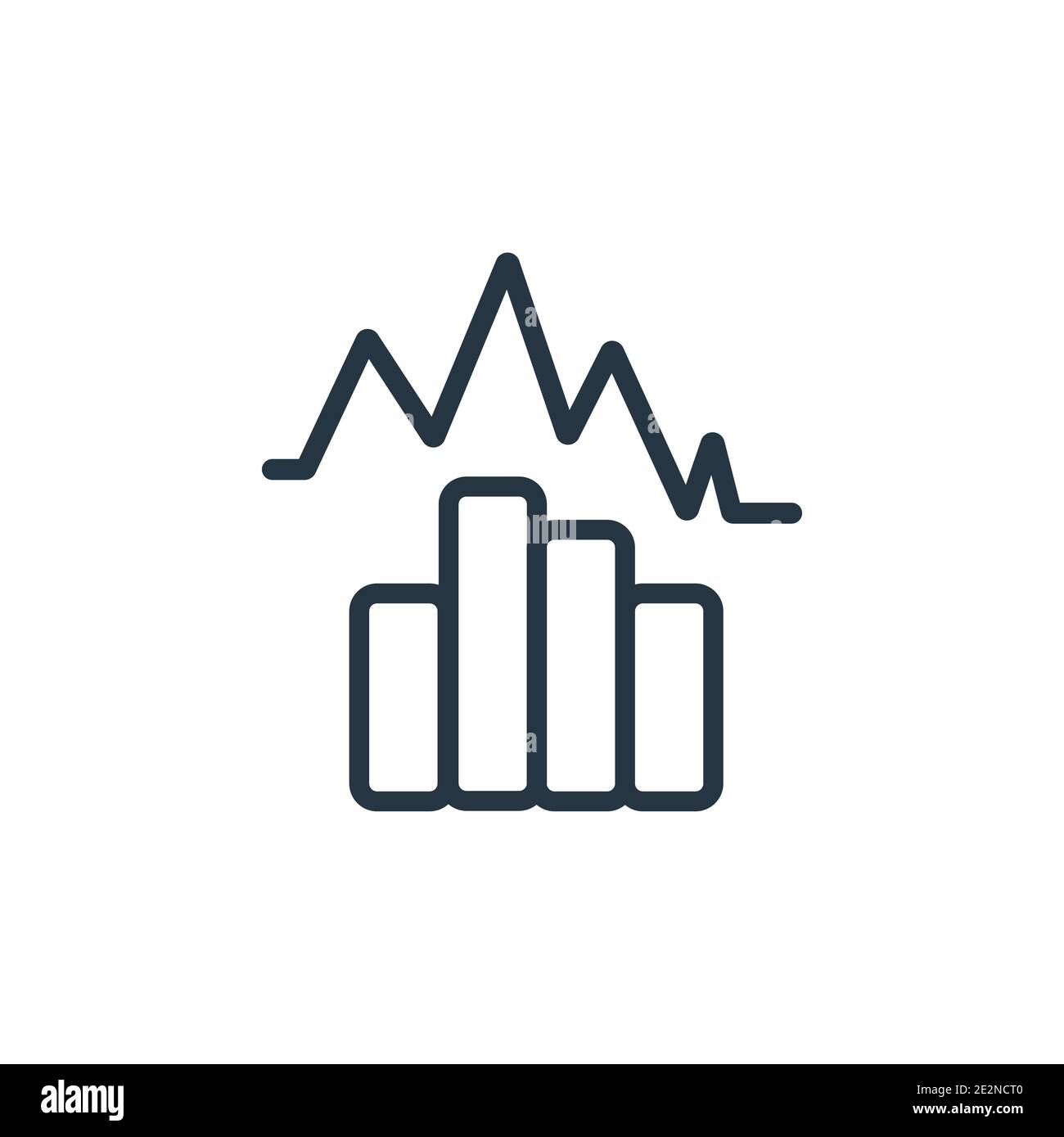 Fluctuation outline vector icon. Thin line black fluctuation icon, flat ...