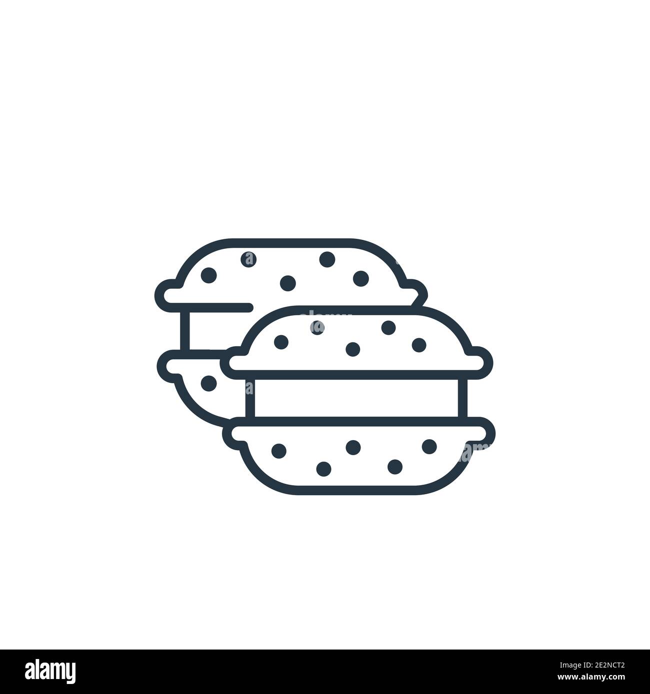 Macarons outline vector icon. Thin line black macarons icon, flat ...