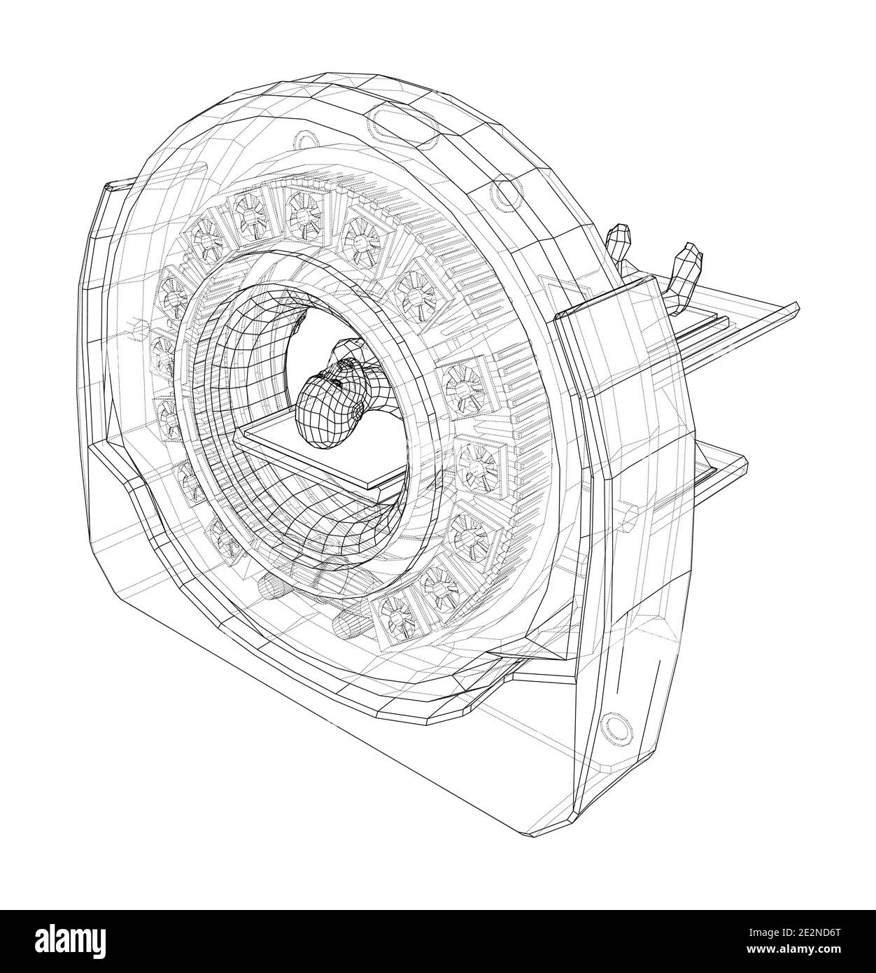 MRI machine scanning patient inside. Vector Stock Vector Image & Art ...