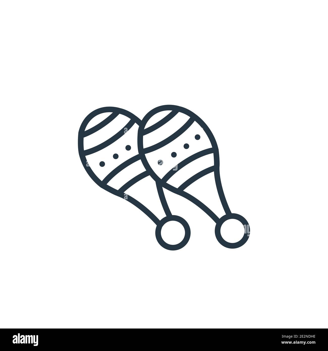 Maracas couple outline vector icon. Thin line black maracas couple icon ...