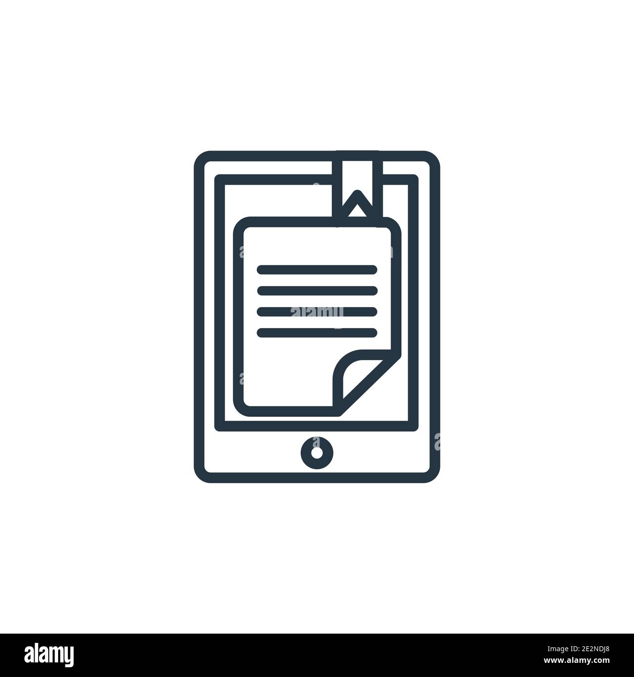 Ereader outline vector icon. Thin line black ereader icon, flat vector ...