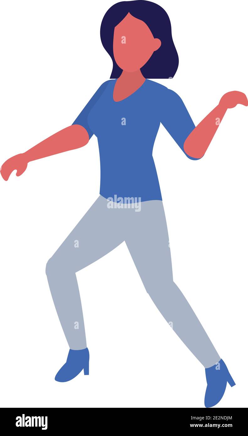 avatar woman dancing icon over white background, colorful design ...