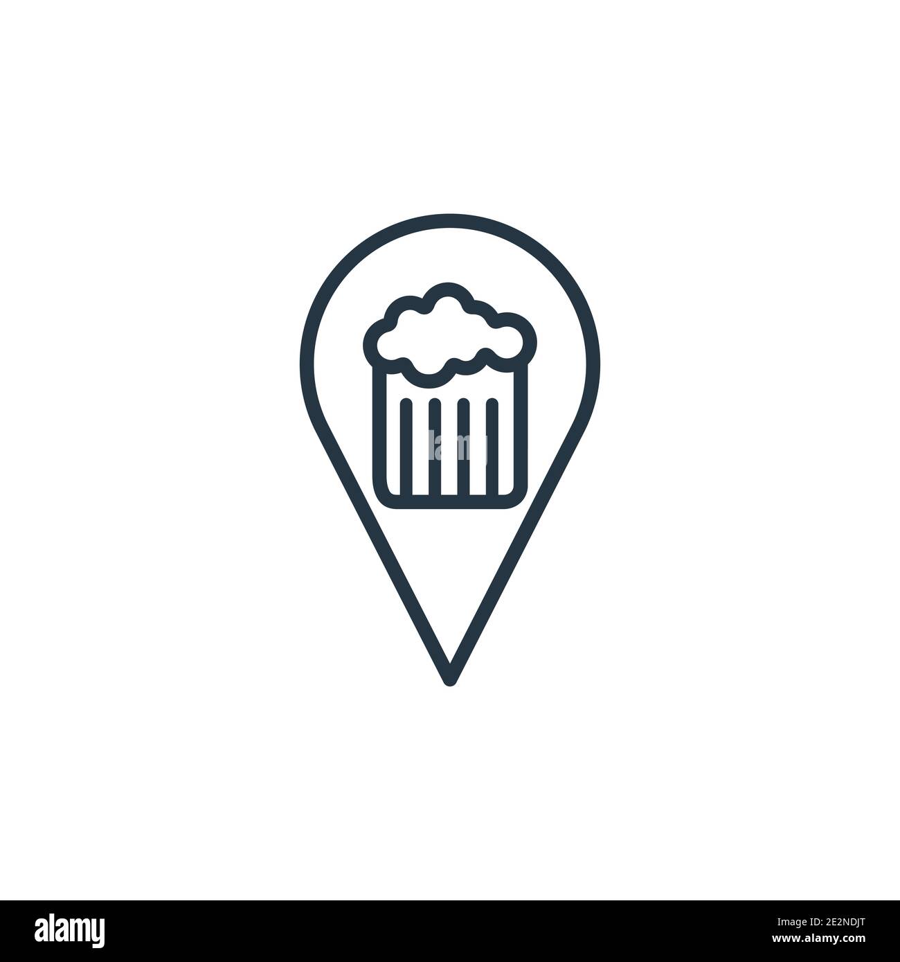 Pub outline vector icon. Thin line black pub icon, flat vector simple ...