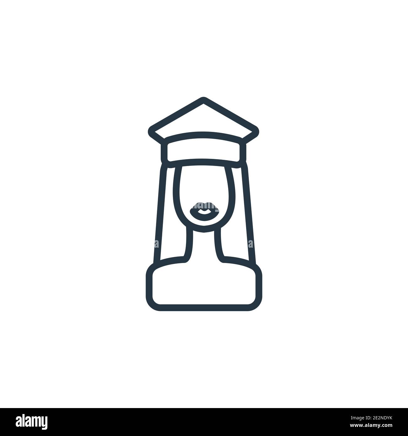 Student outline vector icon. Thin line black student icon, flat vector ...