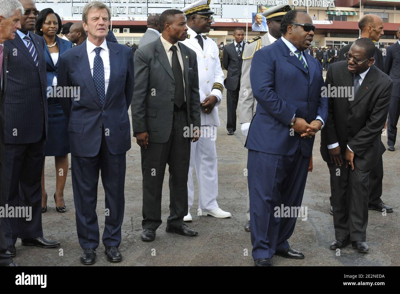 French Minister of Foreign and European Affairs Bernard Kouchner and ...