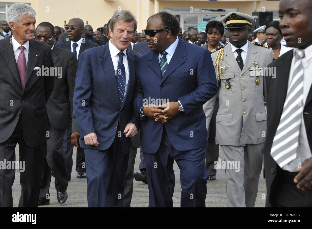 French Minister of Foreign and European Affairs Bernard Kouchner and ...