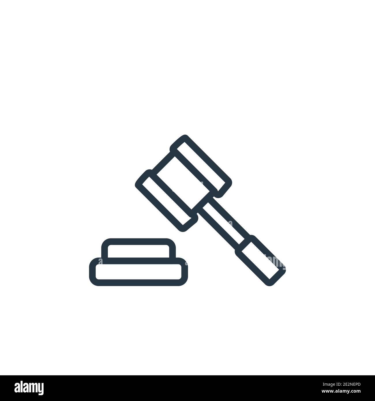 Auction hammer outline vector icon. Thin line black auction hammer icon ...