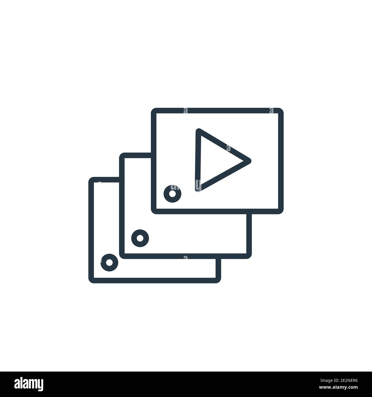 Video file list outline vector icon. Thin line black video file list ...