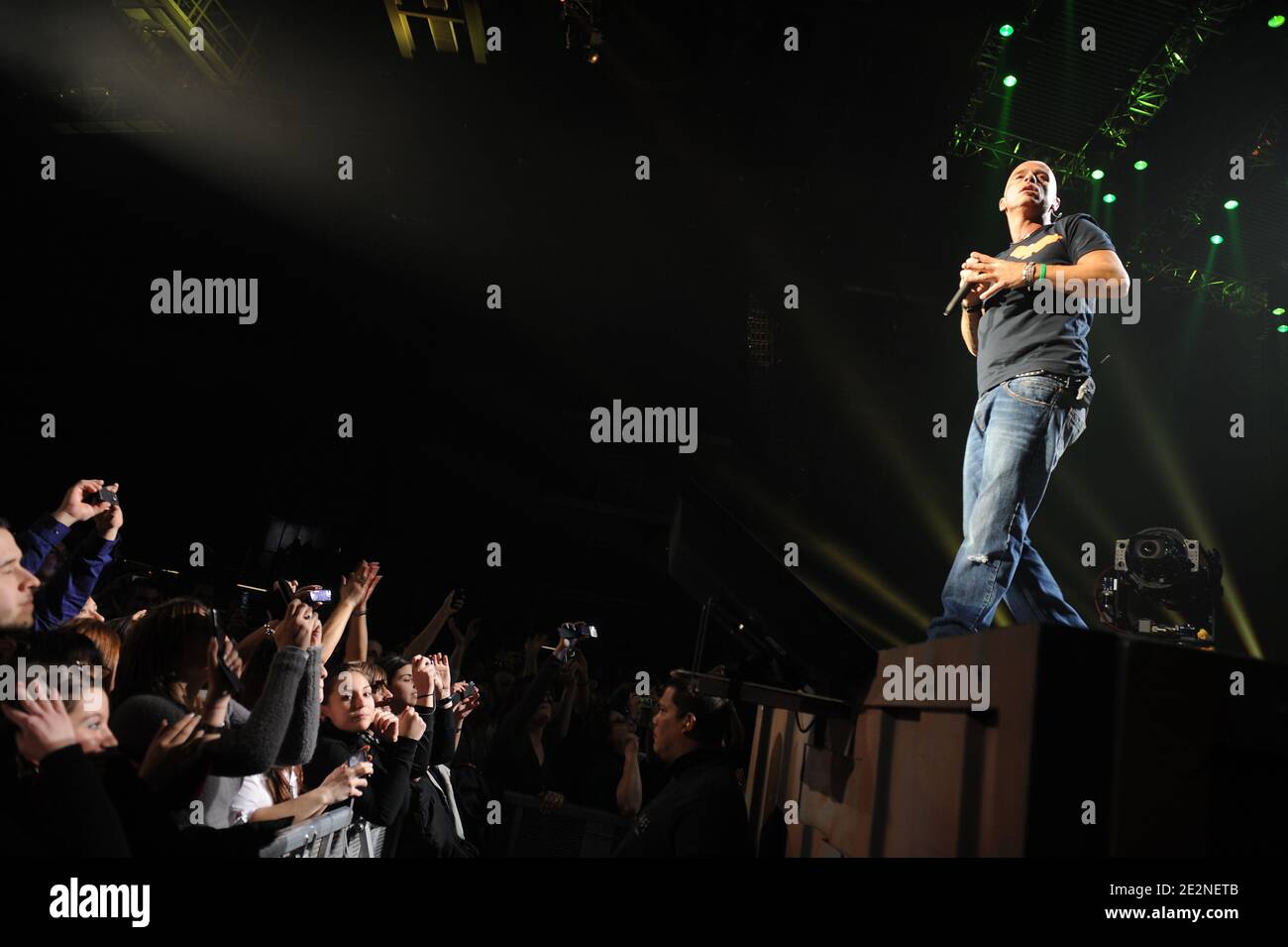 Italian crooner Eros Ramazzotti performs on stage in Geneva ...