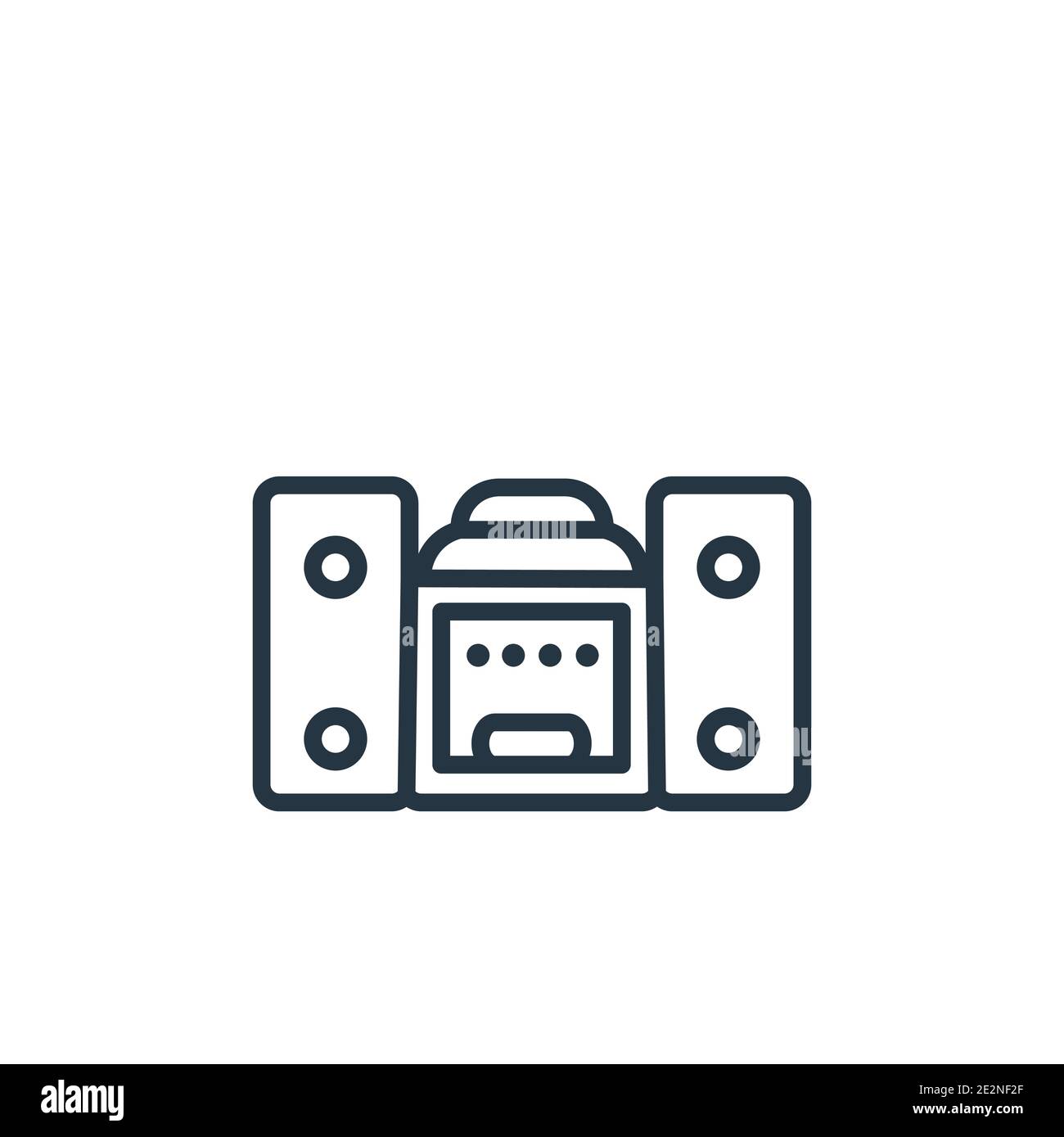 Stereo outline vector icon. Thin line black stereo icon, flat vector ...