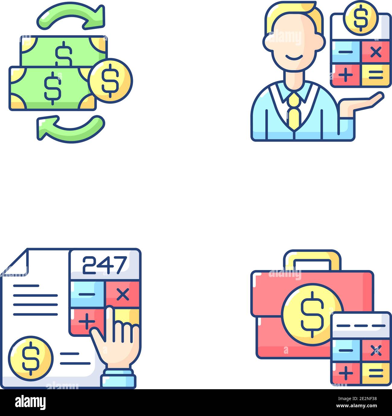 Accounting RGB color icons set Stock Vector Image & Art - Alamy
