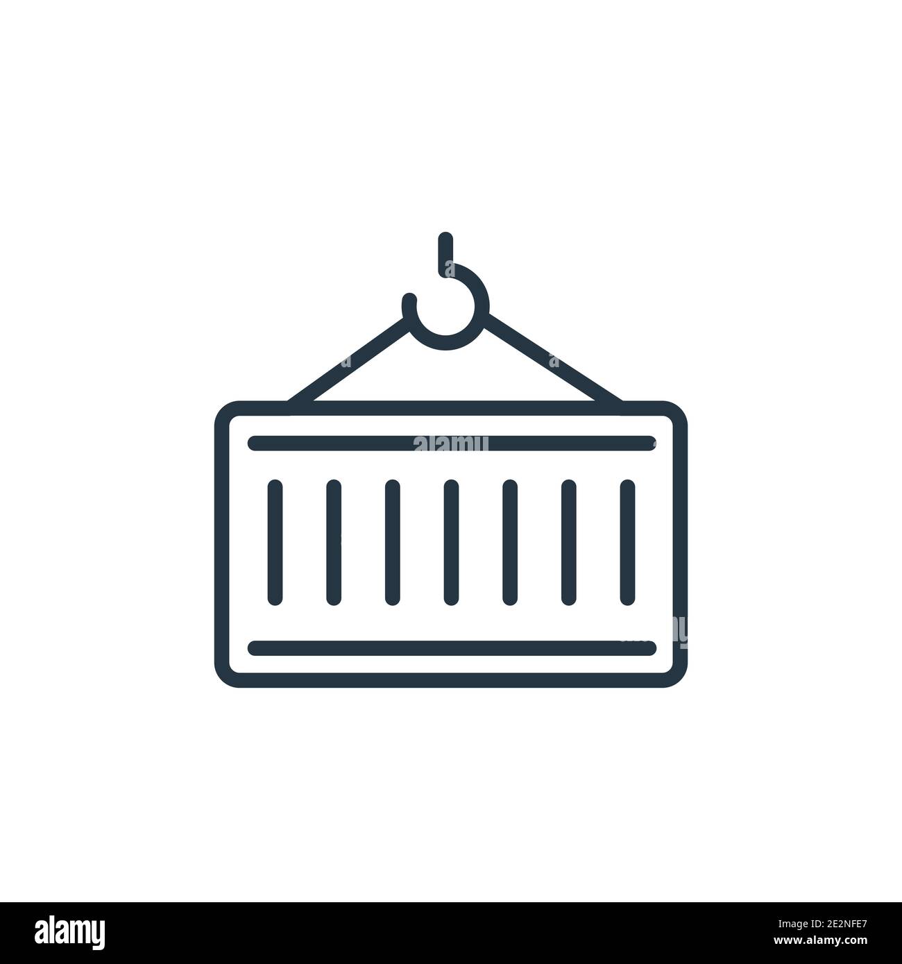 Container hanging outline vector icon. Thin line black container ...