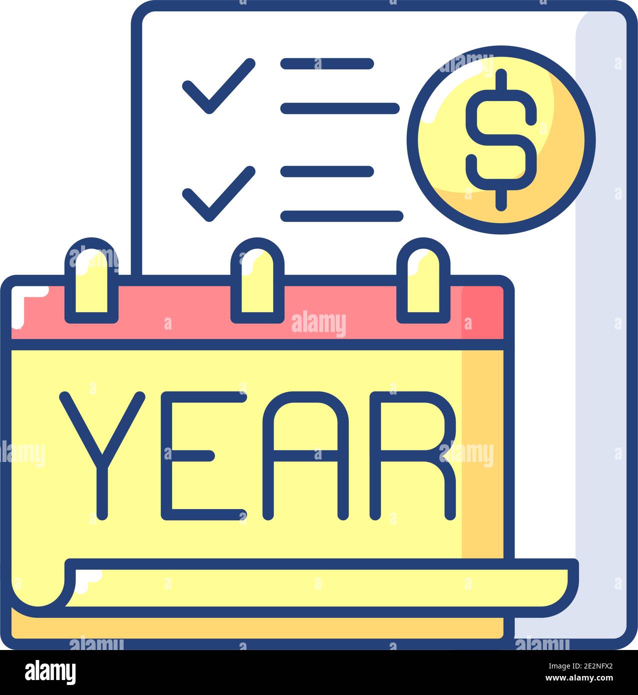 Year end closing procedure RGB color icon Stock Vector Image & Art - Alamy