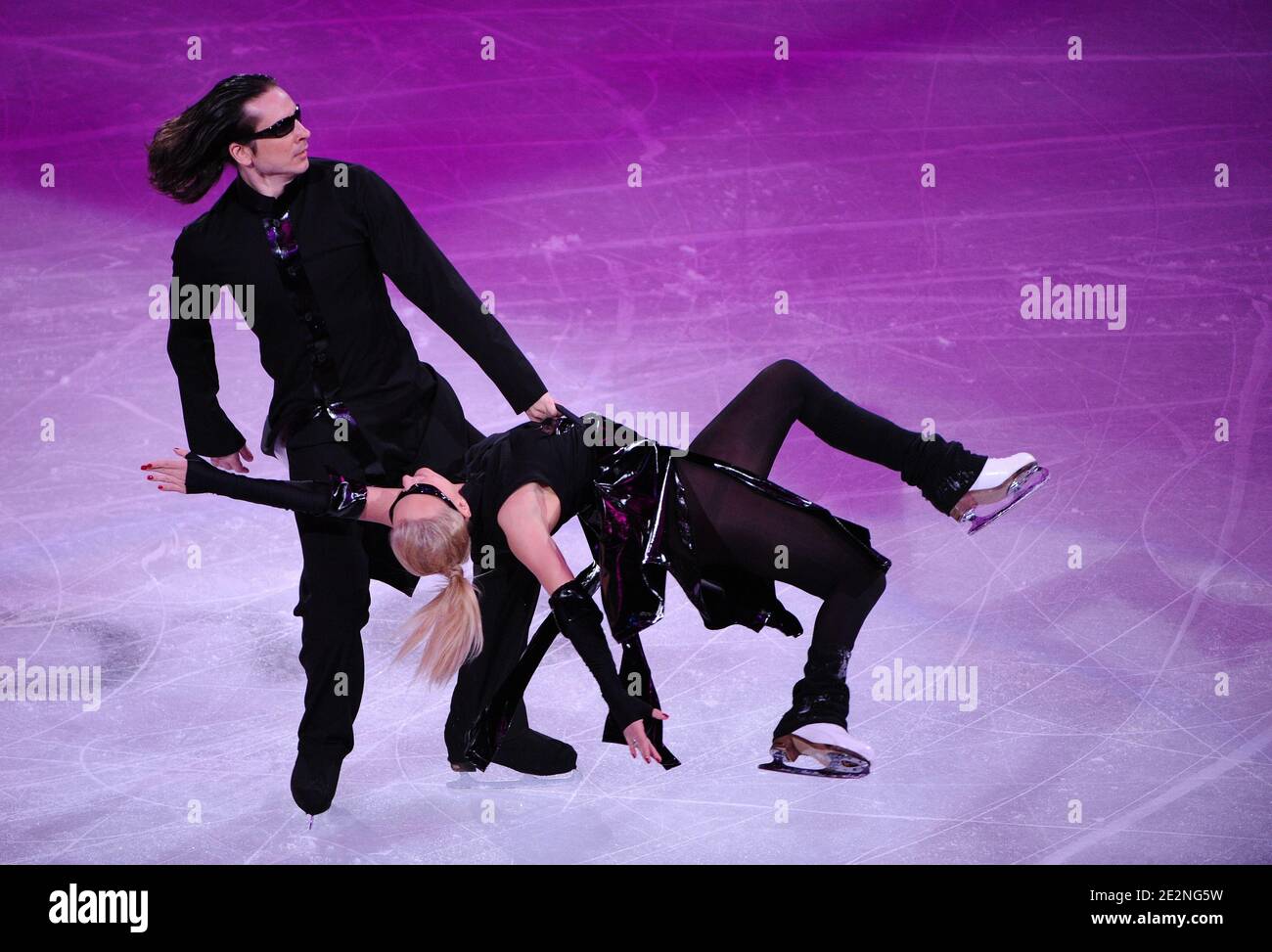 Oksana Domnina and Maxim Shabal perform at the Exhibition Gala ...