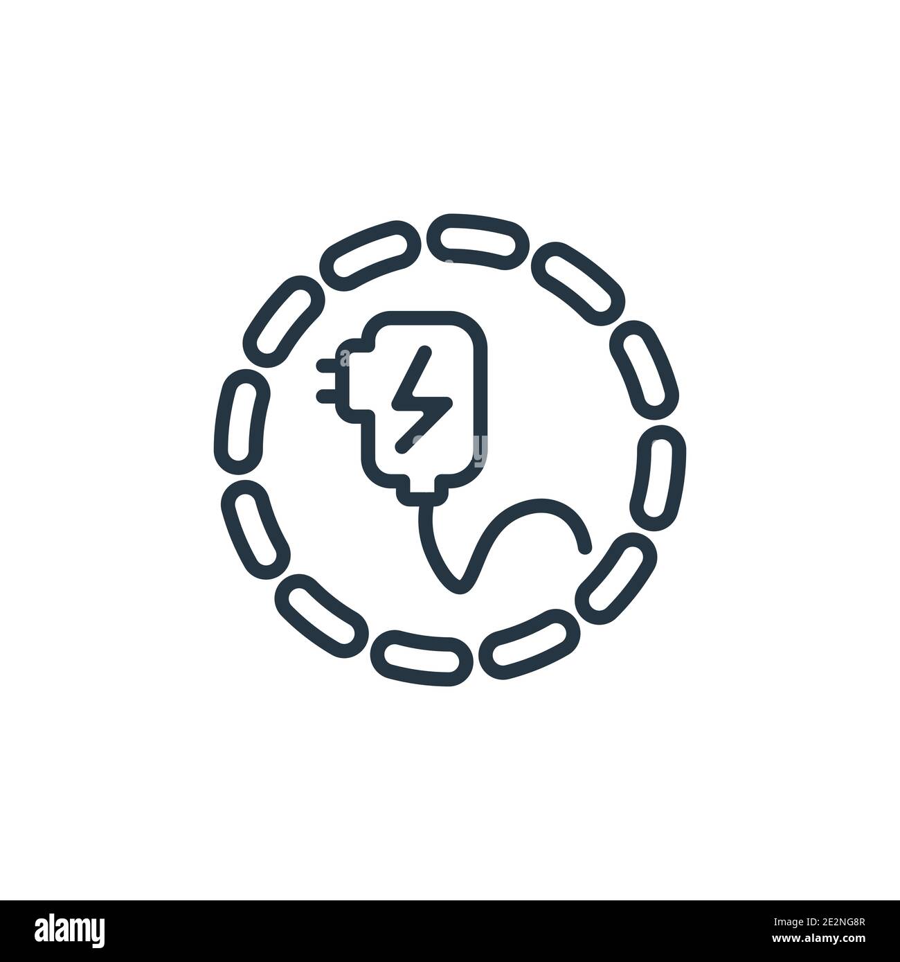 Charger outline vector icon. Thin line black charger icon, flat vector ...