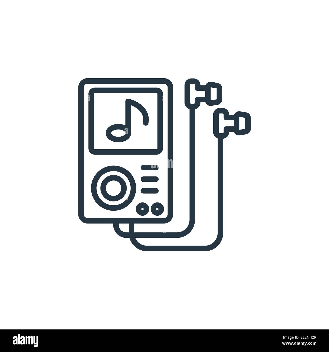 Music player outline vector icon. Thin line black music player icon ...