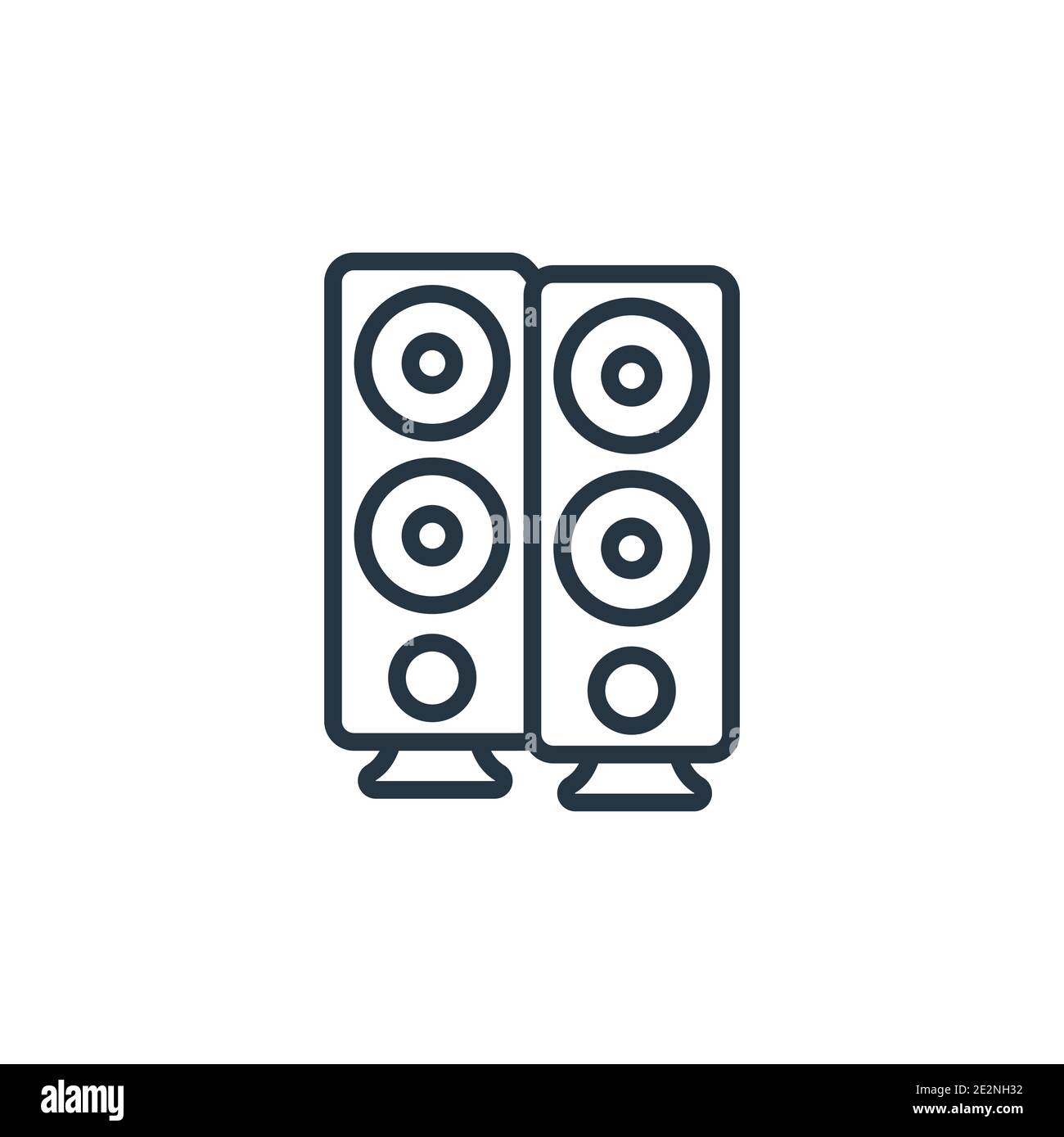 Speakers outline vector icon. Thin line black speakers icon, flat ...